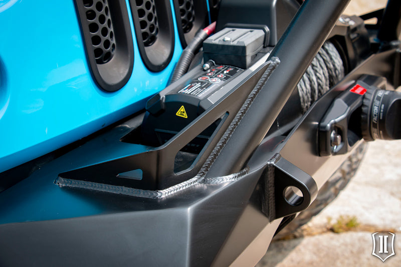 ICON 07-18 Jeep Wrangler JK Pro Series Front Bumper Rec Winch Mount w ...